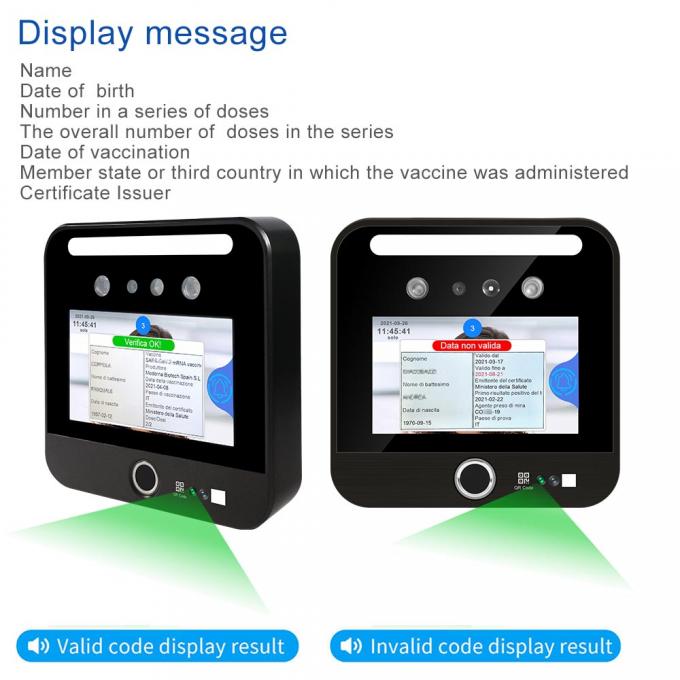 DCC Eu Digital QR Code EU Green Pass Scanner Reader Face Recognition ...